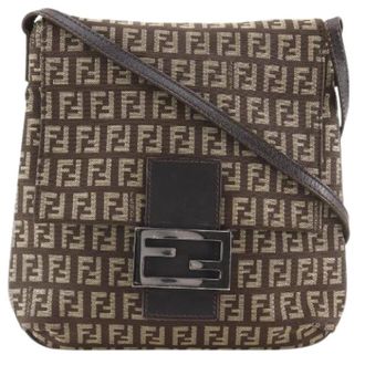 Fendi Sac bandouli&egrave;re en toile Zucchino Pre-owned - Femme - Pre-owned - Brun - Taille: ONE Size