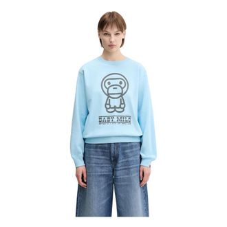 A Bathing Ape Baby Milo Volume Sleeve Crewneck - - Sweatshirts & Hoodies - Damen - Blau - S