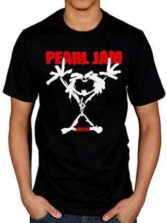 AWDIP T-Shirt Officiel Pearl Jam Stickman Choices Lightning Bolt Backspacer - Noir - Large