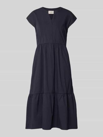 robe l&eacute;g&egrave;re Knielanges Kleid im Stufen-Look mit V-Ausschnitt