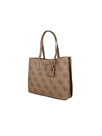 Guess Womens Tote Bag Latte Logo Polyurethane - Tote-Bags