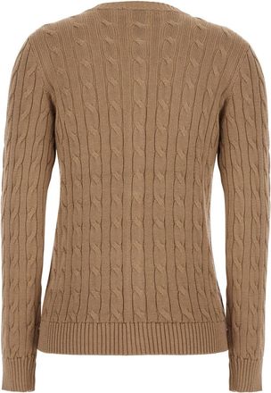 Lauren Ralph Lauren Cable-Knit Cotton Cardigan - Beige