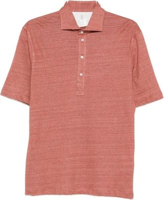 Brunello Cucinelli Homme, Tops, Rouge, Taille: L Polo &agrave; Manches Courtes