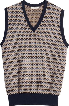 Christophe Lemaire Homme, Pulls, Multicolore, Taille: M Gilet Jacquard Col V