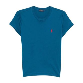 Ralph Lauren Logo-Stickerei T-Shirt - - Tops - Damen - Blau - S
