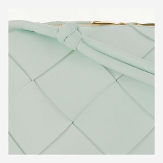 Bottega Veneta Womens Small Cassette Camera Bag Teal Lambskin Shoulder