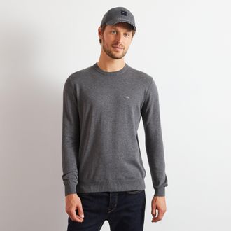 Eden Park Pull Gris &Agrave; Col Rond En Coton Old Ref Pp