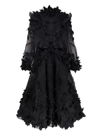 Zimmermann robe longue Hypnotic Applique en soie - Noir