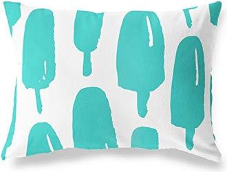 Bonamaison Le Jardin du Lin Kissen Zierkissenbezug Türkisweiß Kissenbezug, Weich Bequem, Für Zuhause Autos Büro Sofa Wohnzimmer Couch Schlafzimmer Dekor, 45x60 C