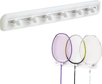 Generic Schl&auml;ger-Organizer - Badminton-Schl&auml;gerhalter, Wandhalterung f&uuml;r Sportger&auml;te mit verschiebbaren Haken, f&uuml;r Zuhause, Fitnessstudio, Schule, Outdoor, Ge