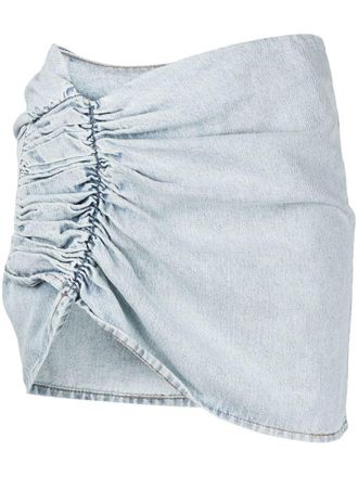 The Mannei jupe asym&eacute;trique &agrave; fronces - Bleu