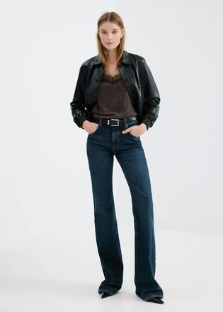 Mango Haut avec d&eacute;collet&eacute; en dentelle chocolat - Femme - S - MANGO