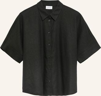 Comma Comma Hemdbluse Mit Leinen schwarz