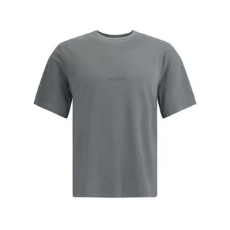 Saint Laurent Minimalist Logo T-shirt - - Tops - Herren - Grau - XL
