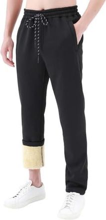 Generic Pantalon doublé en polaire thermique pour homme - Pantalon de jogging décontracté - Pantalon dhiver pour homme, Noir, XXL
