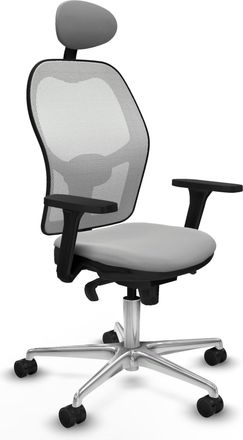 Piqueras y Crespo Schreibtischstuhl mit 3D-Armlehnen, h&ouml;henverstellbarer Lendenwirbelst&uuml;tze und festem Kopfteil, ausgestattet mit 5 Positionen und injiziertem Schaumsto