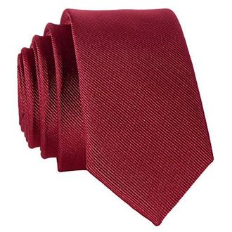 DonDon Cravate Homme étroit 5 cm fait à la main mat ou brillant rouge