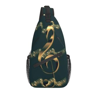 AOOEDM Music Notes Sling Bag Casual Crossbody Music Pattern Umhängetasche Rucksack Chest Daypack