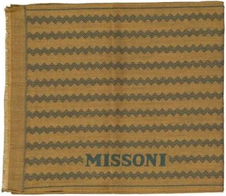 Missoni T&uuml;cher & Schals - Textured Wool Scarf With Zigzag Pattern - Gr. unisize - in Gold - f&uuml;r Damen