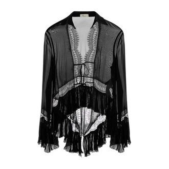 Blumarine Femme, Vestes, Noir, Taille: 34 FR Chemisier en mousseline