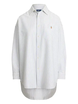 Polo Ralph Lauren chemise oversize ray&eacute;e - Blanc