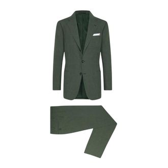 Kiton Luxuri&ouml;ser Monochromer Leinen-Kaschmir-Anzug - - Suits - Herren - Gr&uuml;n - XL
