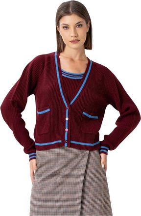 Kocca Femme, Pulls, Rouge, Taille: 44 FR Cardigan chic bicolore