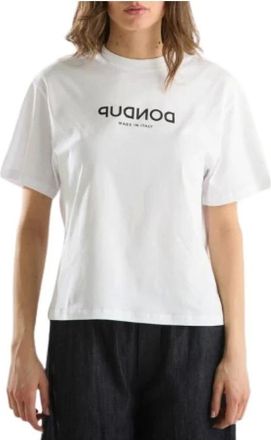 Dondup Femme, Tops, Blanc, Taille: 40 FR Girocollo Regular in Jersey Basico