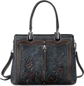 Zerimar Sac bandoulière en cuir pour femme - Gravure exclusive et décontractée - blue navy de qualité avec une touche sophistiquée et raffinée blue navy