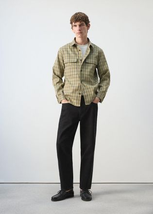 Mango Jacke mit Kn&ouml;pfen und Karomuster olivengr&uuml;n - Herren - XXL - MANGO MAN