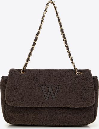 Wittchen Damen-Umh&auml;ngetasche mit Fellbesatz, Dunkelbraun