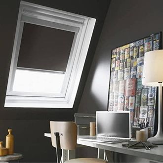 Mad&eacute;co Store de Toit Enrouleur Compatible Velux - Gris Anthracite - L97 x H94cm Mod&egrave;le S06 - Cadre Alu 1996000606