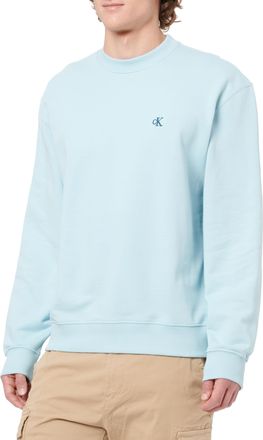 Calvin Klein Herren LS EU 350TERRY Monogram CN SWTSH LV04RC296G Sweatshirts, Blau (Stratosphere), L