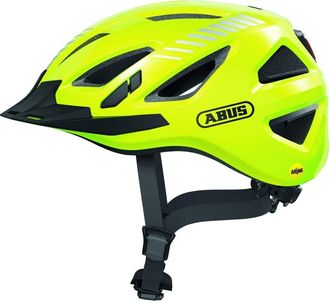 ABUS Stadthelm Urban-I 3.0 MIPS - Fahrradhelm mit R&uuml;cklicht, Schirm und Magnetverschluss f&uuml;r den Stadtverkehr - f&uuml;r Damen und Herren - Gelb Gl&auml;nzend, L