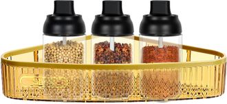 Generic Dreieckiges Badezimmer-Eckregal - Selbstklebende Duschregale | Hohlboden, selbstklebend, ohne Stanzen, Dreiecksfliesen-Duschregal für Gewürze