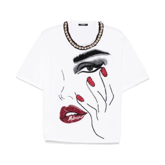 Balmain Femme, Tops, Blanc, Taille: 36 FR T-shirt &eacute;l&eacute;gant avec appliques