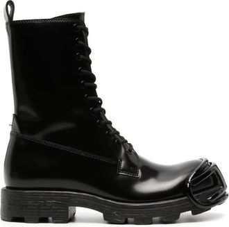 Diesel Stiefel - Polished Calf Leather Boots - Gr. 40 (EU) - in Schwarz - f&uuml;r Damen
