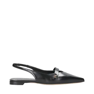 Max Mara Schwarzes Lederband mit Logo-Schnalle - - Shoes - Damen - Schwarzk - 36 EU