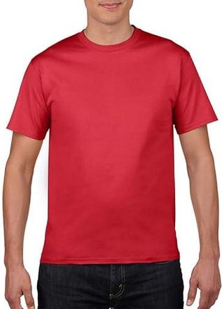 Generic Chemise à manches courtes pour homme - Col rond - Léger et confortable - Pour la course à pied et lentraînement, Rouge, XXL
