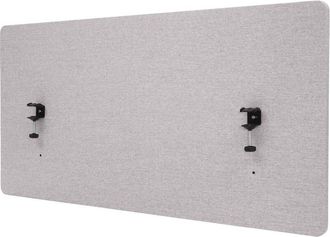 Hhg neuwertig] Akustik-Tischtrennwand 943, Büro-Sichtschutz Schreibtisch Pinnwand, doppelwandig Stoff/Textil 60x120cm grau