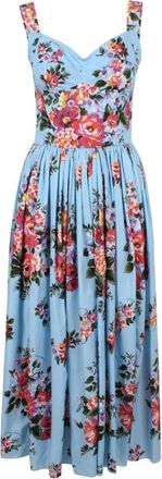 Dolce & Gabbana Femme, Robes, Multicolore, Taille: 36 FR Robe midi &agrave; imprim&eacute; floral bouquet