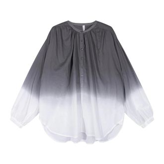 10 Days Oversized Gradient Bluse - - Blouses & Shirts - Damen - Grau - XS