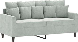 vidaXL 2-Sitzer-Sofa Hellgrau 140 cm Samt - Vidaxl