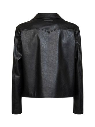 Maison Margiela Mens Bomber Jacket Faux Leather Black Polyester