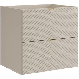 Vente-Unique Meuble sous vasque suspendu en chevrons - Coloris beige - 60 cm - DORIONI