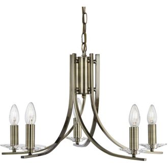 Searchlight Searchlight - Lustre de plafond ascona 5L laiton antique 5 branches avec verre transparent E14 max 5x60w diam&egrave;tre 62cm