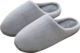 Generic Pantoufles chaudes en coton &agrave; m&eacute;moire de forme pour homme et femme - Pantoufles en feutre - Doublure en peluche - Chaussons l&eacute;gers - Pour lhiver - Pou