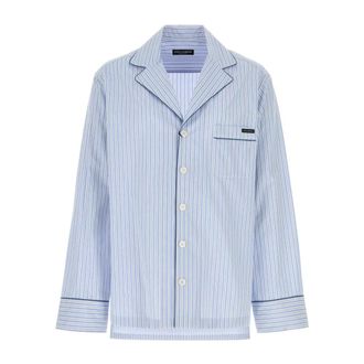 Dolce & Gabbana Besticktes Popeline-Hemd - - Shirts - Herren - Blau - XL