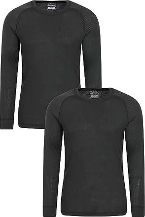 Mountain Warehouse Haut Thermique col Rond Hommes Talus - s&eacute;chage Rapide, Entretien Facile, col Rond, Manches Longues, Respirant, Haute Absorption, l&eacute;ger, Hiver Gris fon