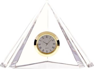 Cristalica Design Blockuhr Pyramide Goldenes Uhrwerk H 10 cm